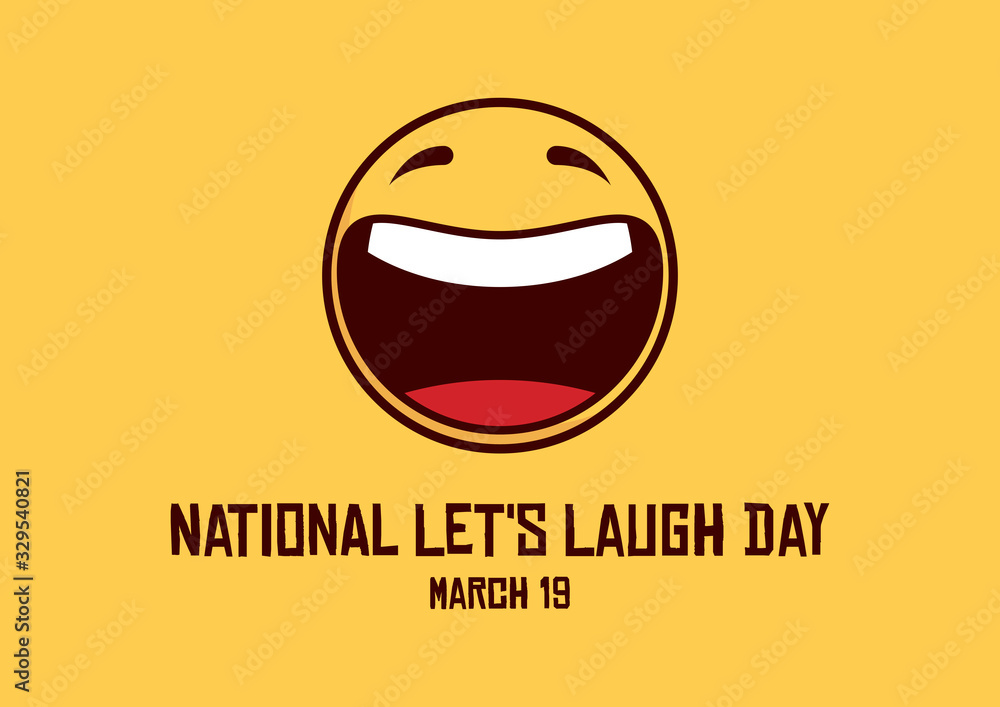 National Let's Laugh Day vector. Cheerful yellow smiley icon. Happy ...