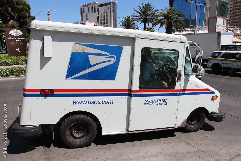 LAS VEGAS, USA - APRIL 14, 2014: United States Postal Service van in ...