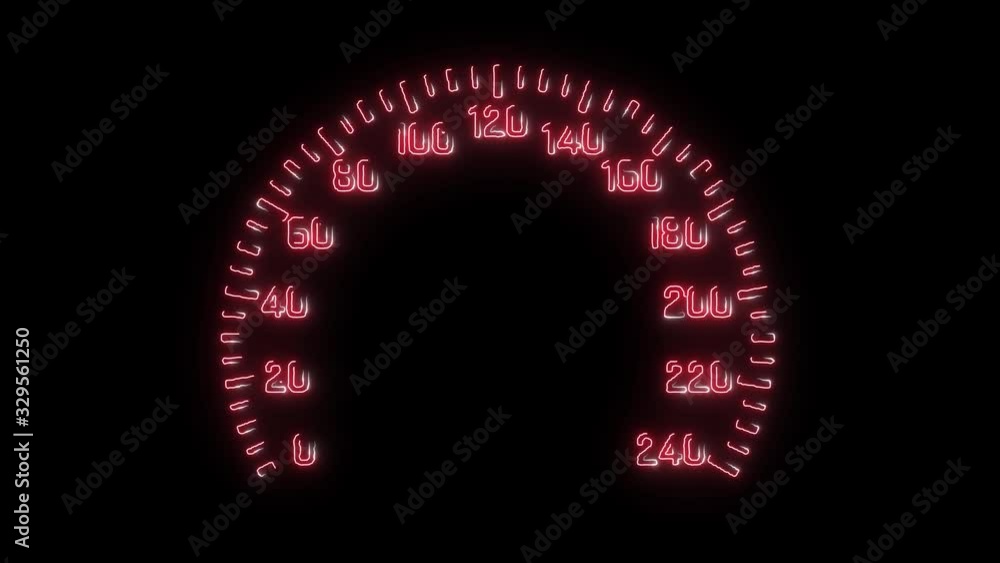 Speedometer of the car. Car speedometer dashboard in blue and red ...