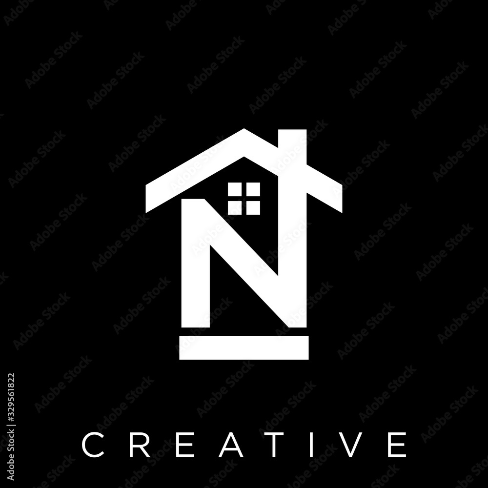 n home logo design vector Stock Vector | Adobe Stock