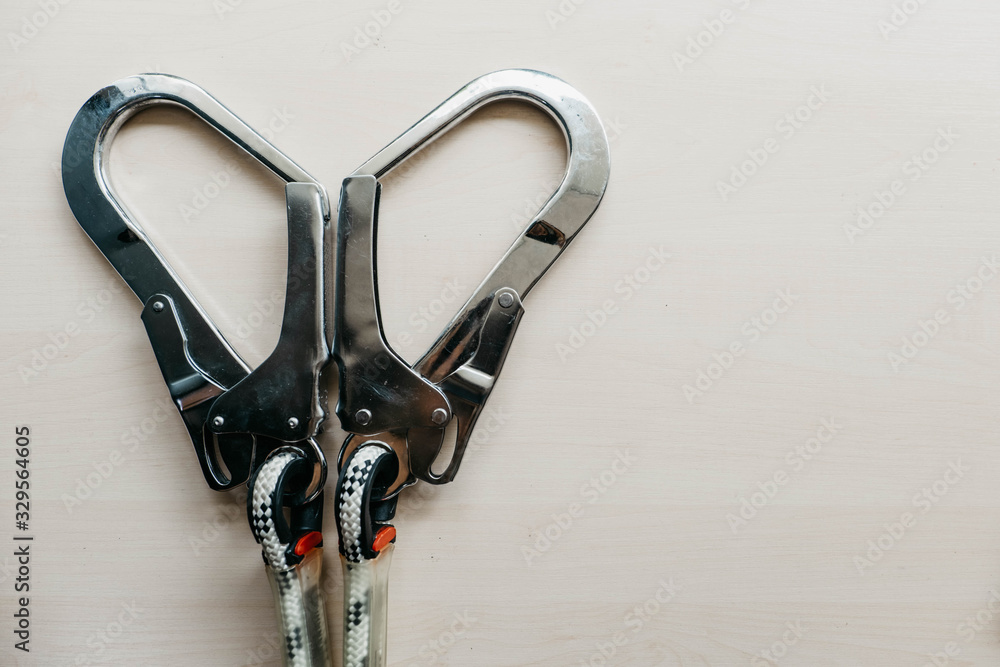 protection Hook harness and lanyard Heart shape concept Safety first To ...