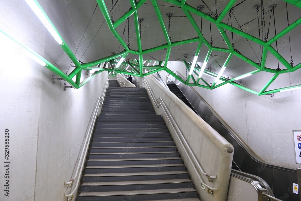 TOKYO, JAPAN - NOVEMBER 29, 2016: Iidabashi Station modern interior in ...