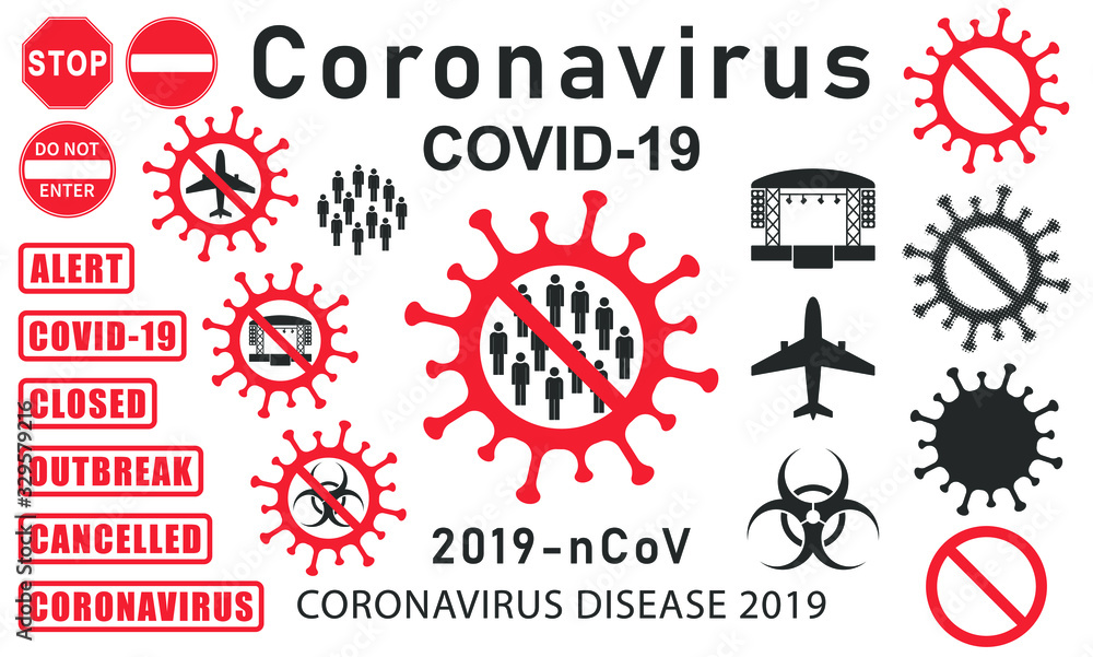 MERS Corona Virus Biohazard safety icon shape. biological hazard risk ...