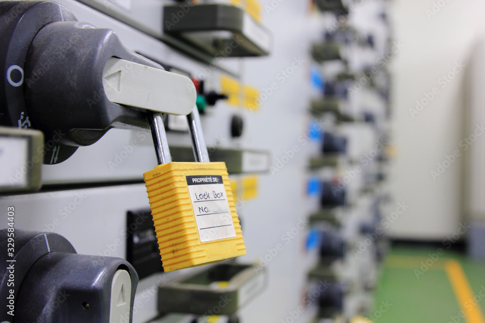 Lockout Tagout , Electrical safety system.Key lock switch or circuit ...