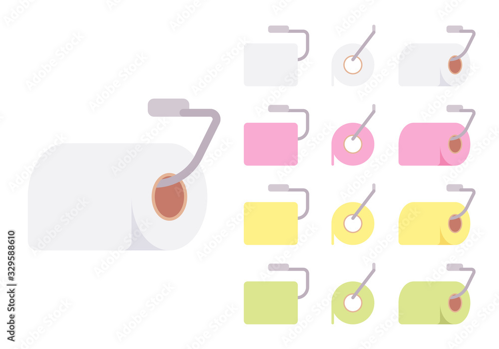 Toilet paper roll holder set. Steel tissue paper dispenser for bathroom ...