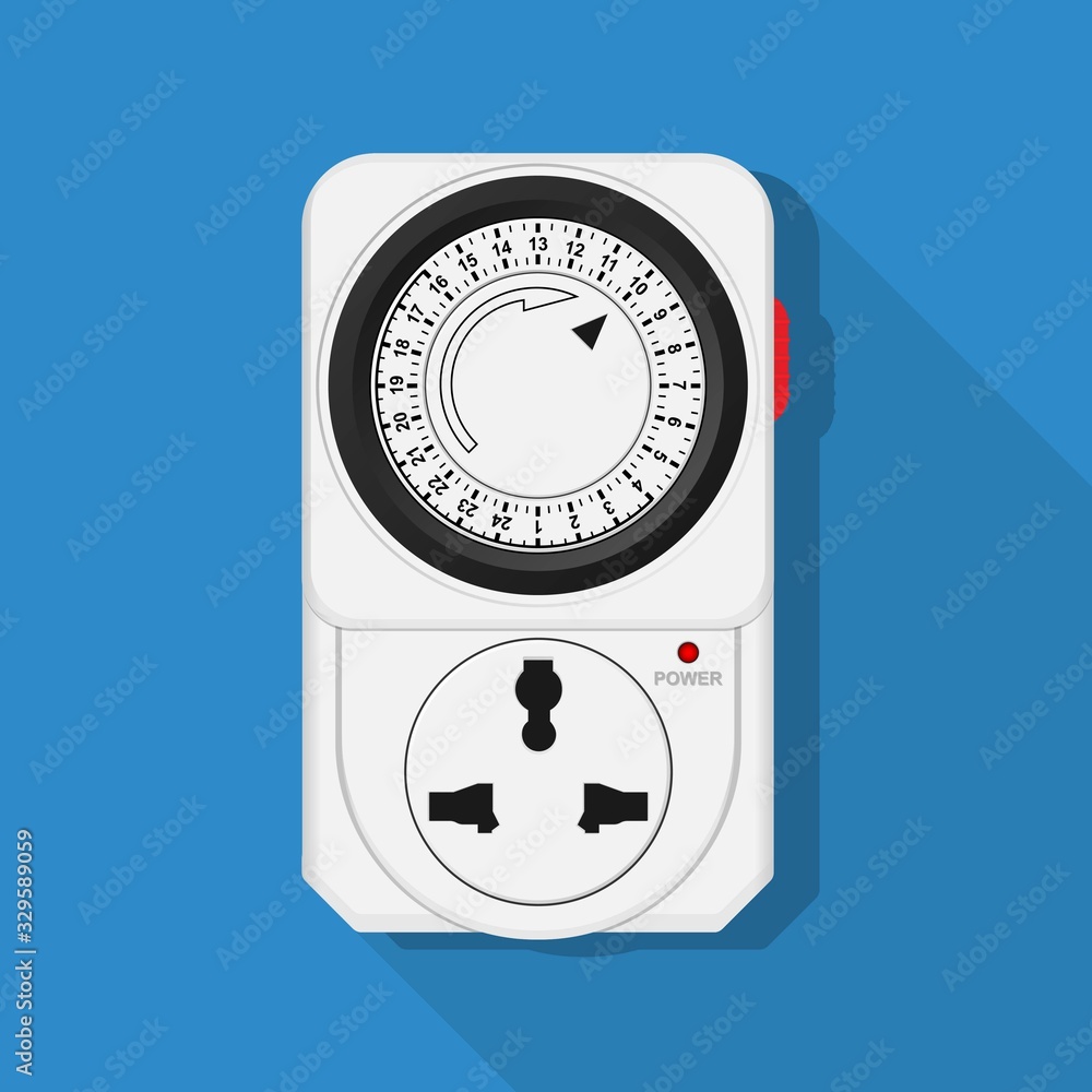 Electrical AC Timer Plug Socket Switch Control Stock Vector | Adobe Stock