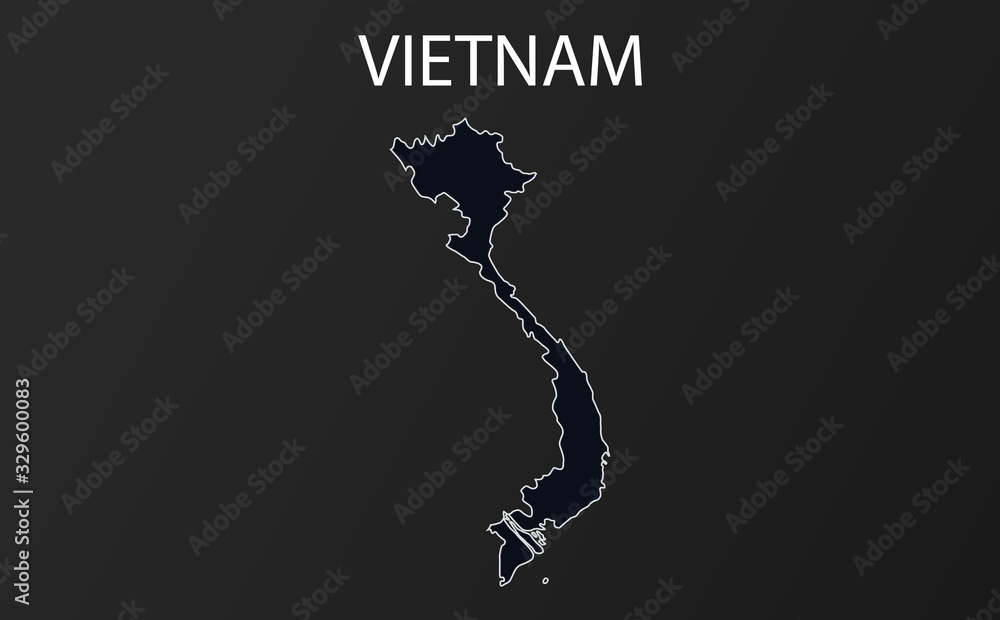 High detailed map of Vietnam. Vector illustration. Stock Vector | Adobe ...