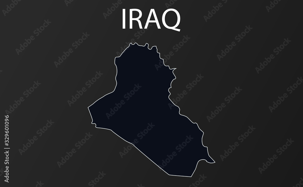 High detailed map of Iraq. Vector illustration. Stock Vector | Adobe Stock