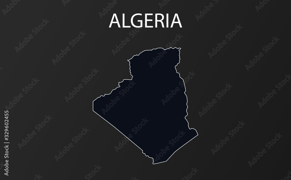 High detailed map of Algeria. Vector illustration. Stock Vector | Adobe ...