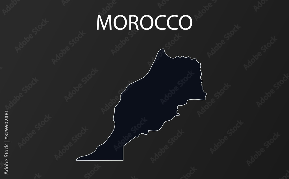 High detailed map of Morocco. Vector illustration. Stock Vector | Adobe ...
