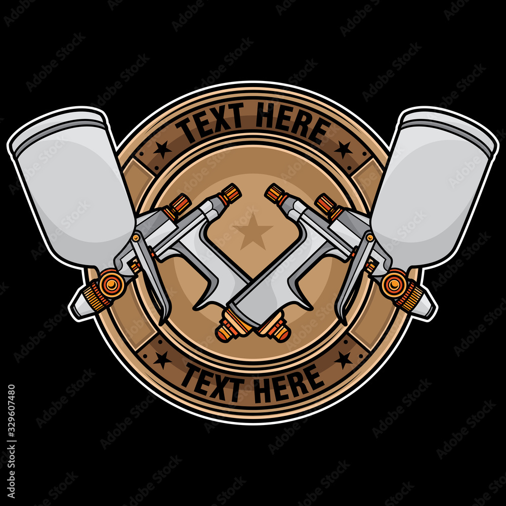 spray gun logo design Stock Vector | Adobe Stock