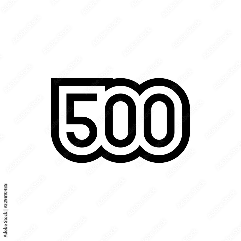 Number 500 vector icon design Stock Vector | Adobe Stock