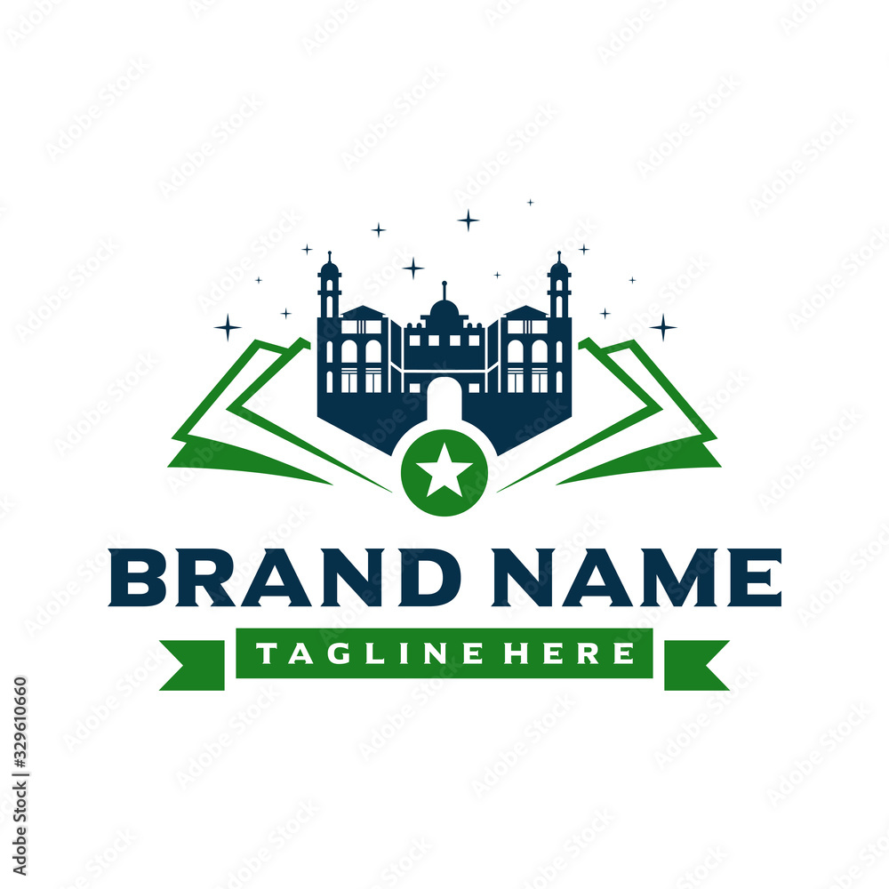 school building logo design Stock Vector | Adobe Stock