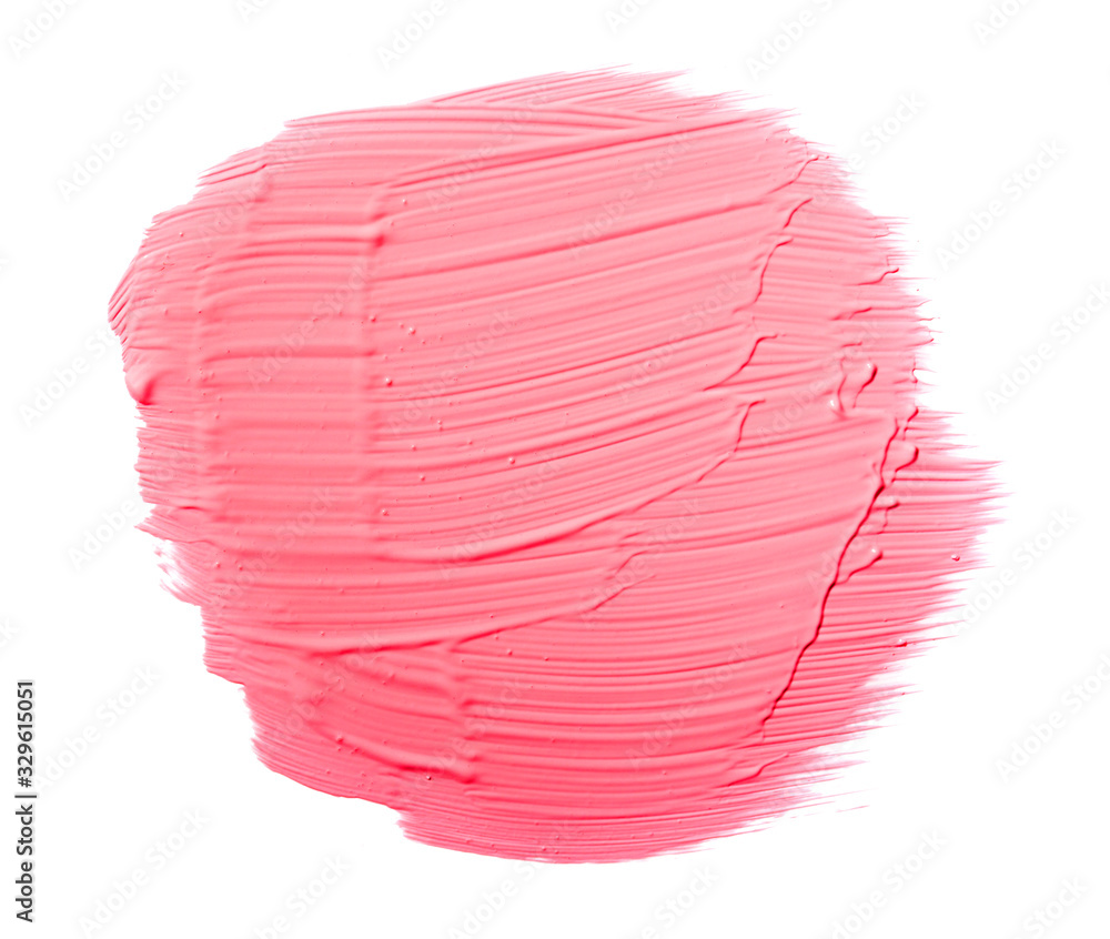 Pink brush stroke isolated on white background. Pink abstract stroke ...