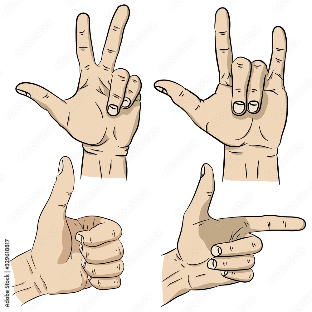 Hand gestures. Vector illustration. Isolated flat vector illustration ...