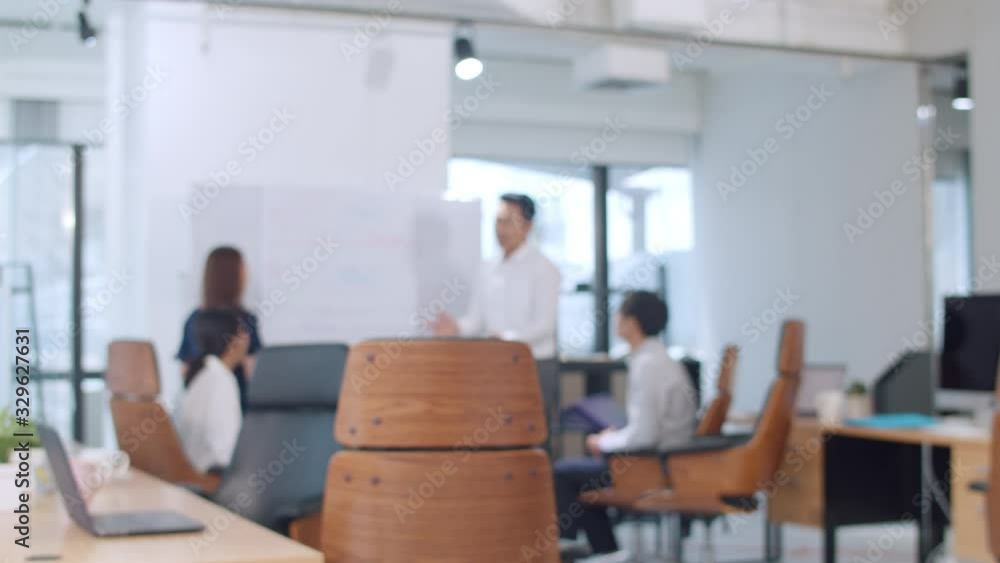 Blur background - Asia businessmen and businesswomen meeting ...