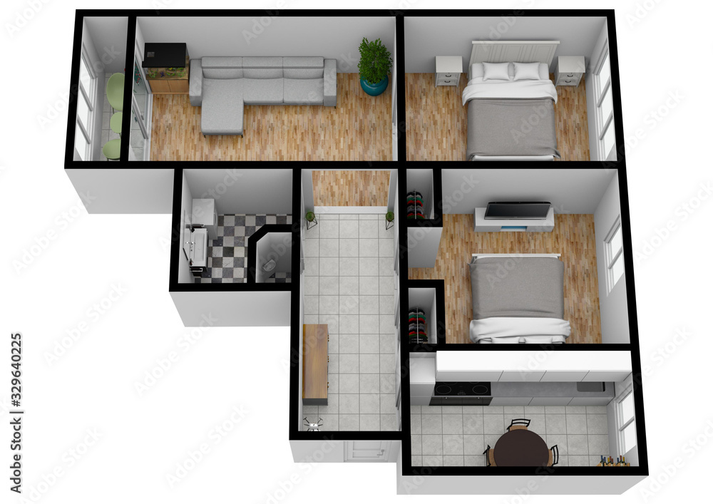 3D Floor Plan Ideas. Floor Plan Design Services. Residential 3d floor ...