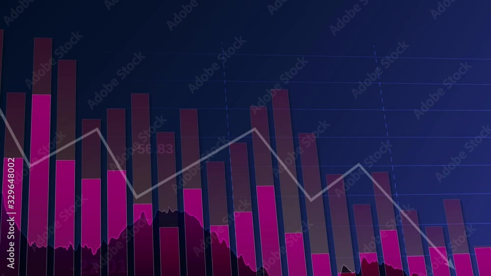 Global market animation with negative chart animation. Coronavirus ...