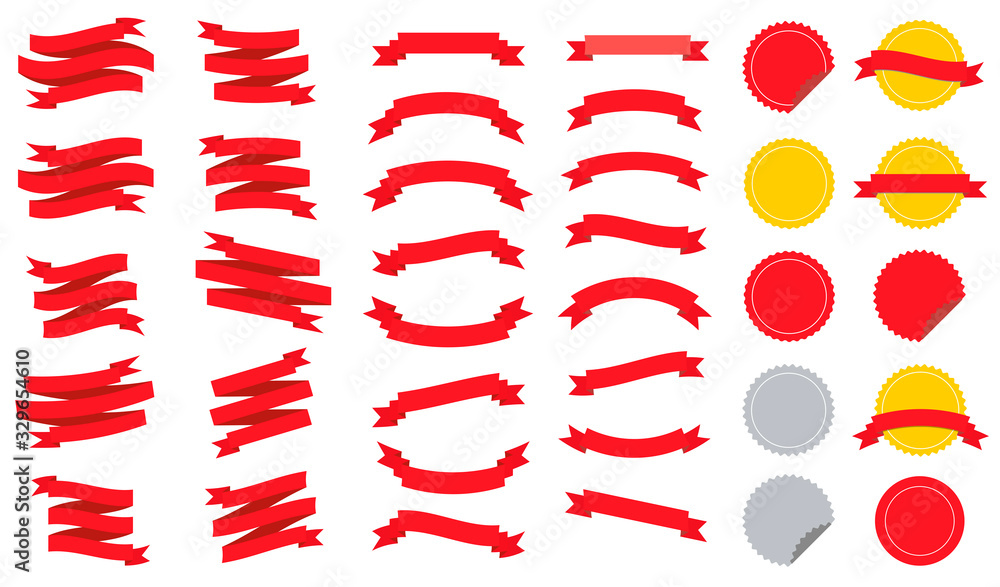 Ribbon Banners set isolated on white background. Award Ribbons. Ribbon ...