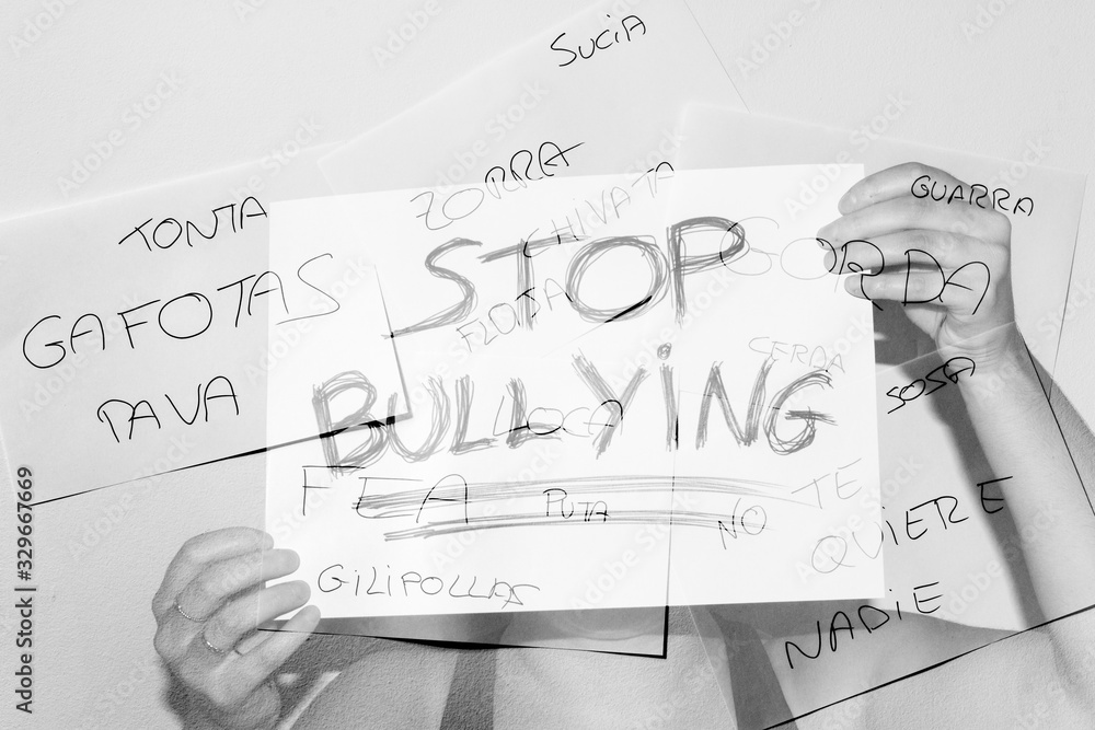 stop bullying, no al acoso escolar Stock Photo | Adobe Stock