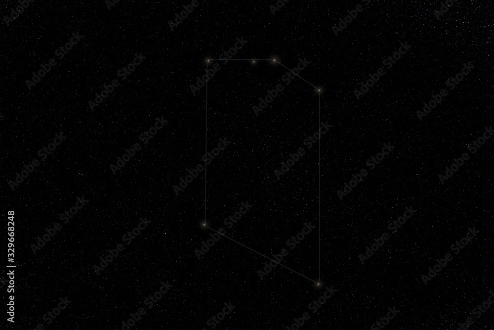 Microscopium Constellation in outer space. Microscope constellation ...