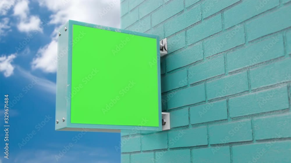 Light box signboard green screen. Light box Mockup made of metal were ...