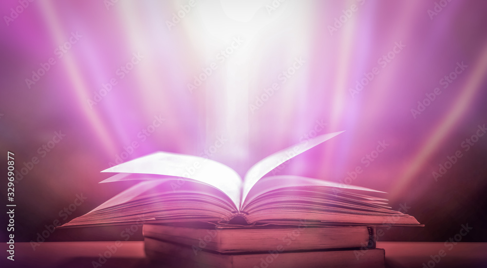 Stack of books in the library and blur bookshelf background Stock Photo ...