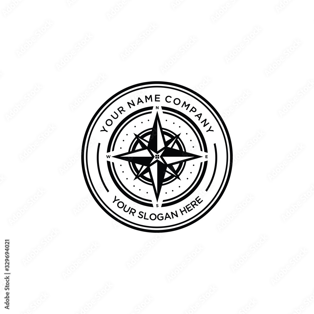Vecteur Stock the emblem logo of the compass for the property business ...