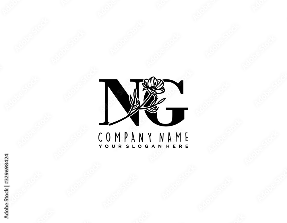 Letter NG handwrititing logo with a beautiful template Stock Vector ...