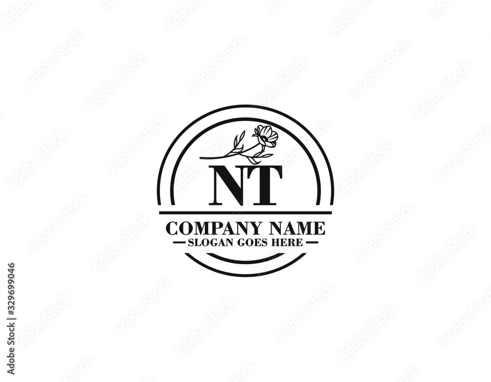 Letter NT handwrititing logo with a beautiful template Stock Vector ...