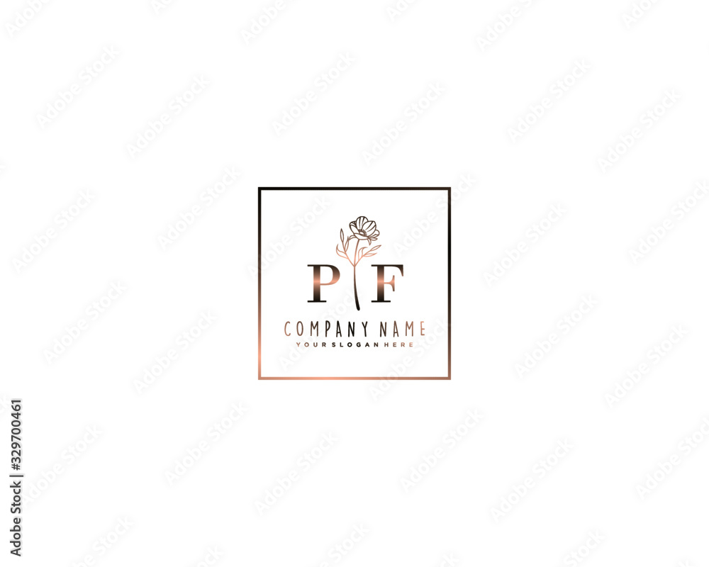Letter PF handwrititing logo with a beautiful template Stock Vector ...