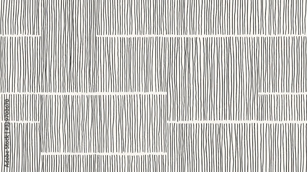 Abstract seamless pattern, vertical line art ink drawing in black on ...