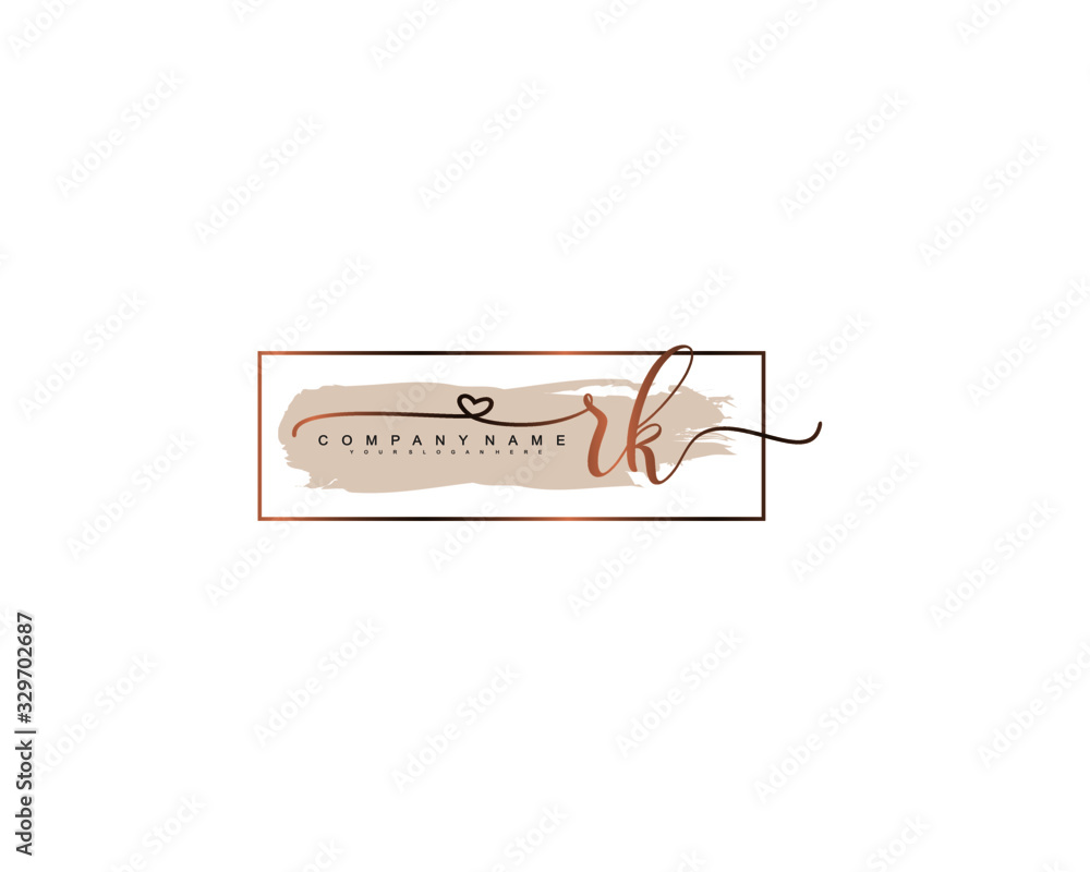 Letter RK handwrititing logo with a beautiful template Stock Vector ...