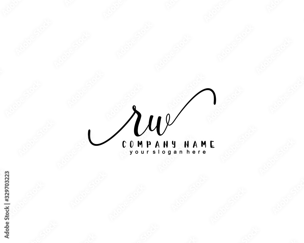 Letter RW handwrititing logo with a beautiful template Stock Vector ...