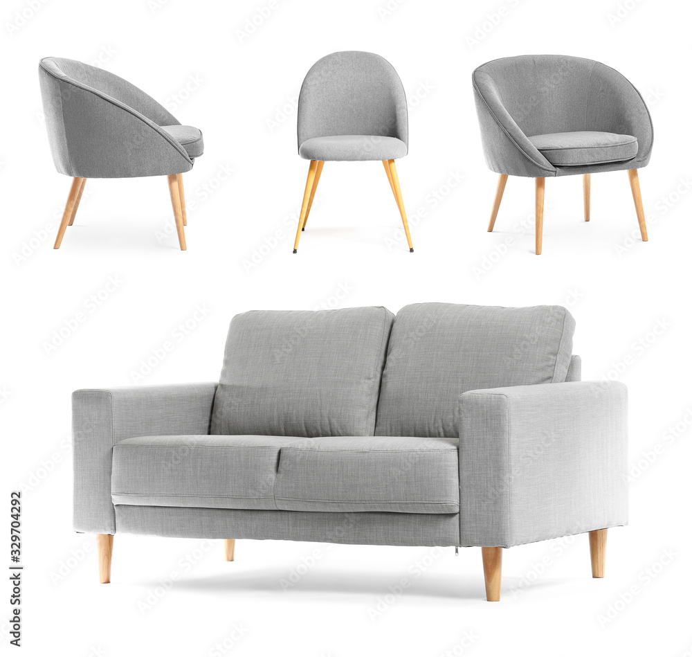 Modern sofa on white background Stock Photo | Adobe Stock