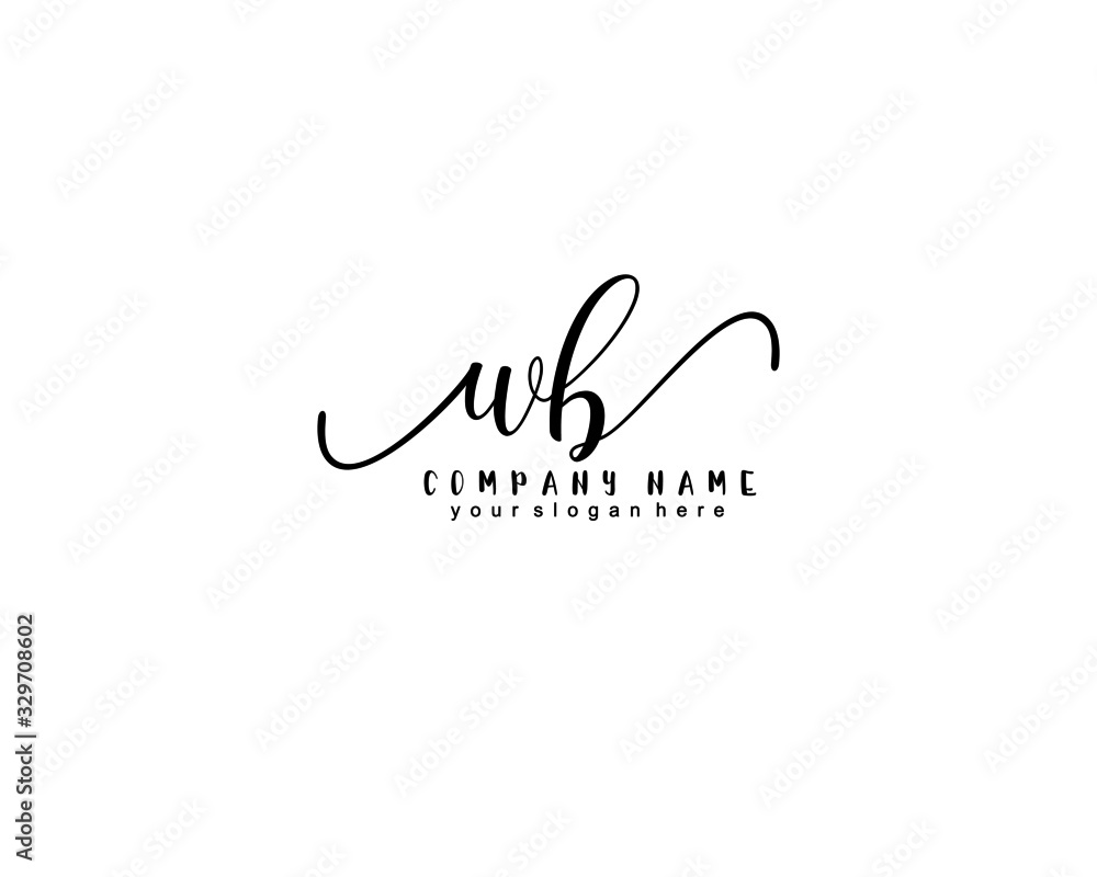 Letter WB handwrititing logo with a beautiful template Stock Vector ...