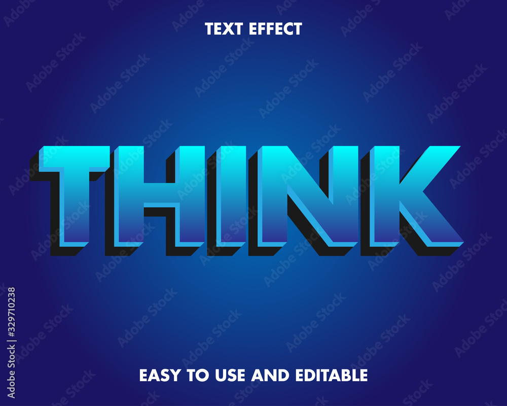 Dark blue text effect with modern 3d design, gradient font complete set ...