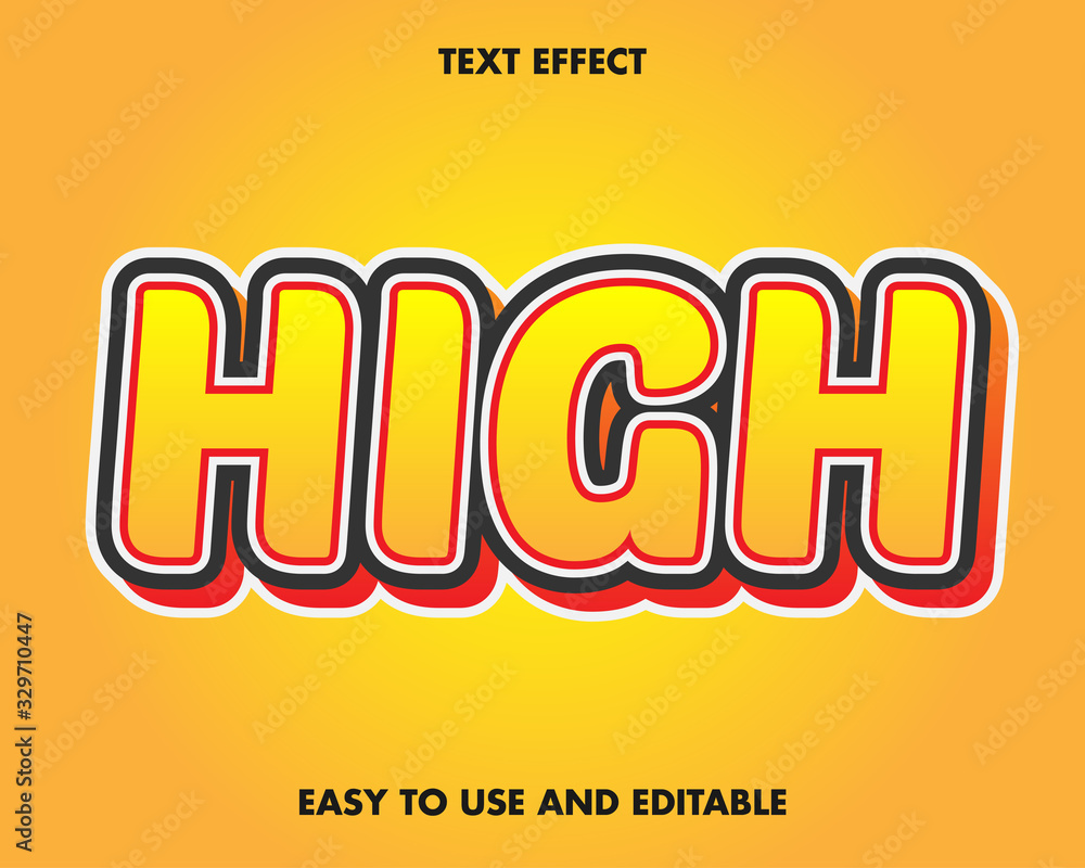 Yellow green outline text effect, classic and elegant text effect, full ...