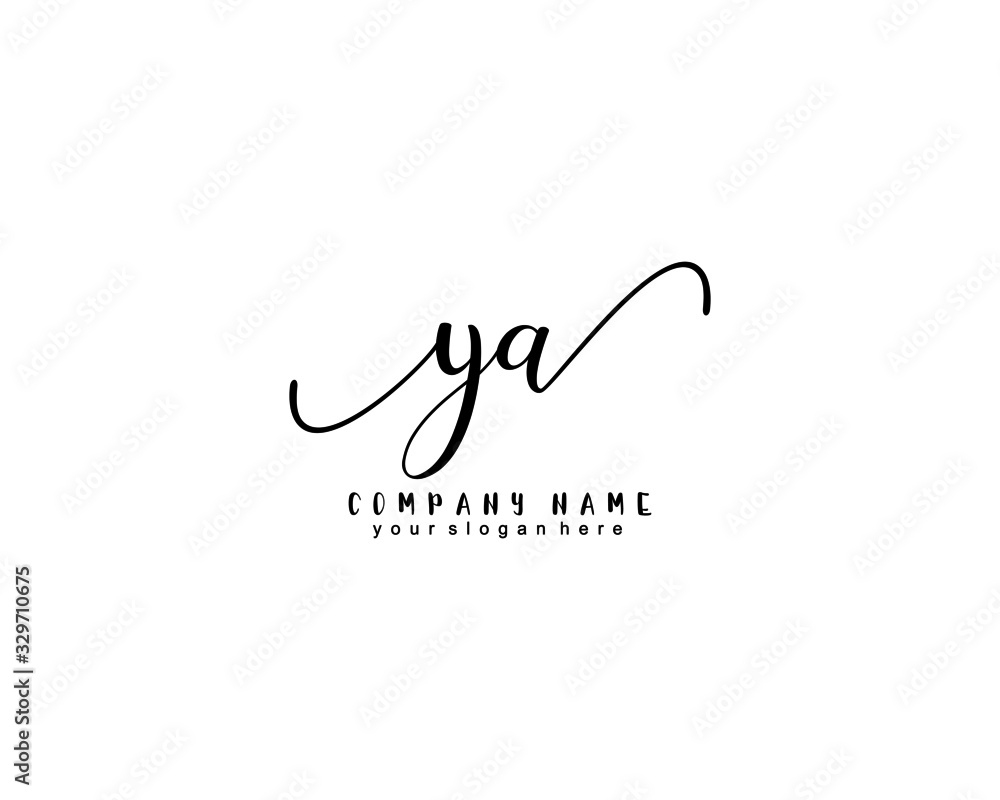 Letter YA handwrititing logo with a beautiful template Stock Vector ...