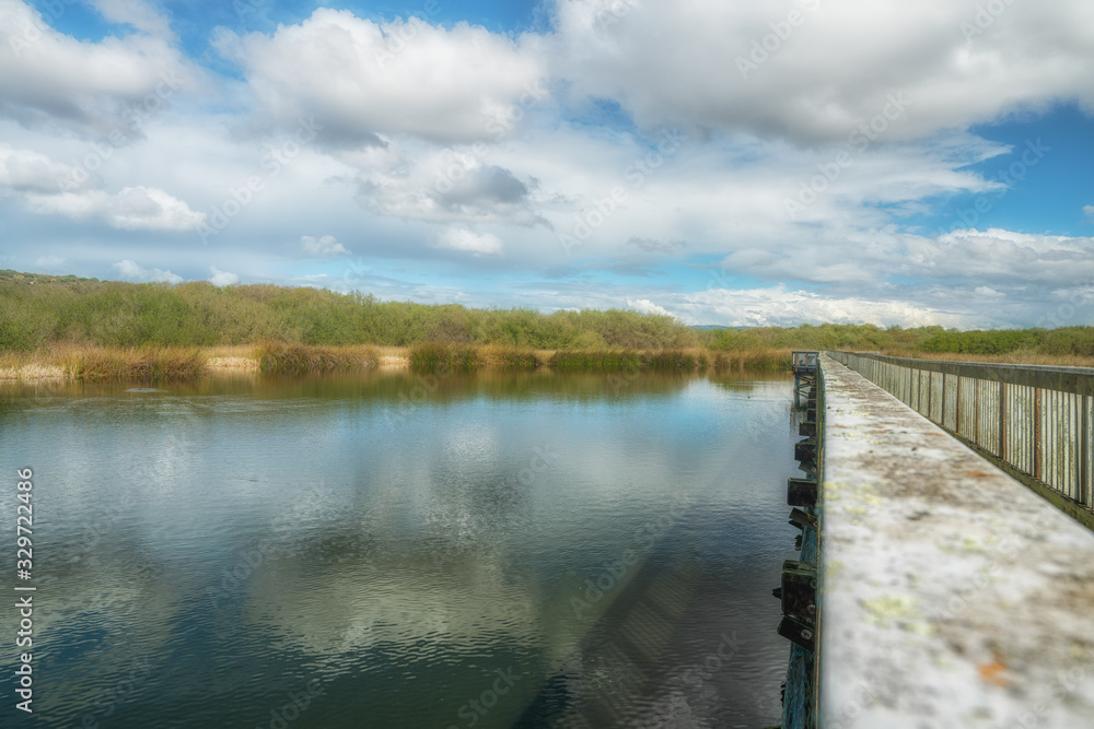 Oso Flaco Lake in Oceano Dunes, California. Oso Flaco is a freshwater ...
