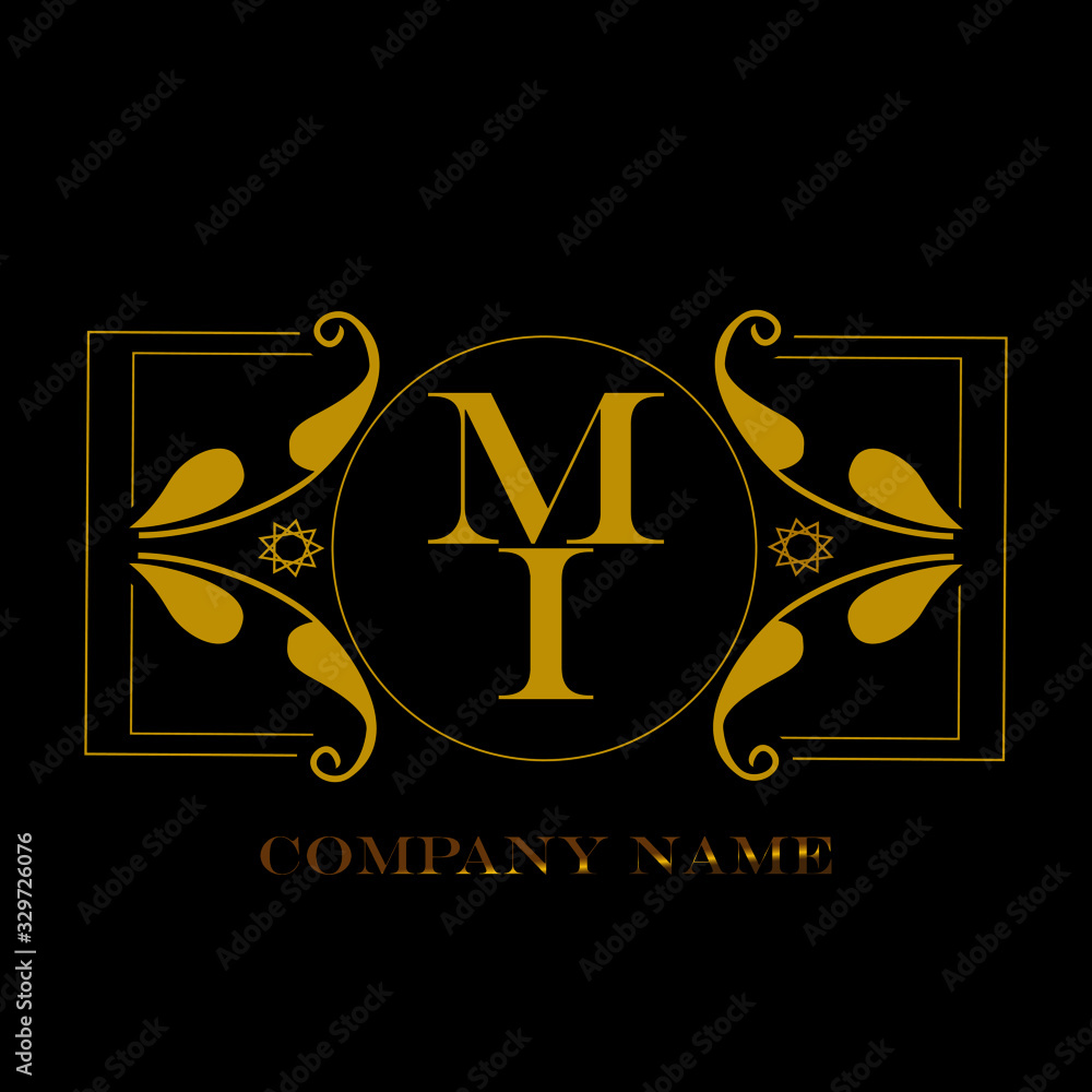 Initial MI logo monogram template background Stock Vector | Adobe Stock