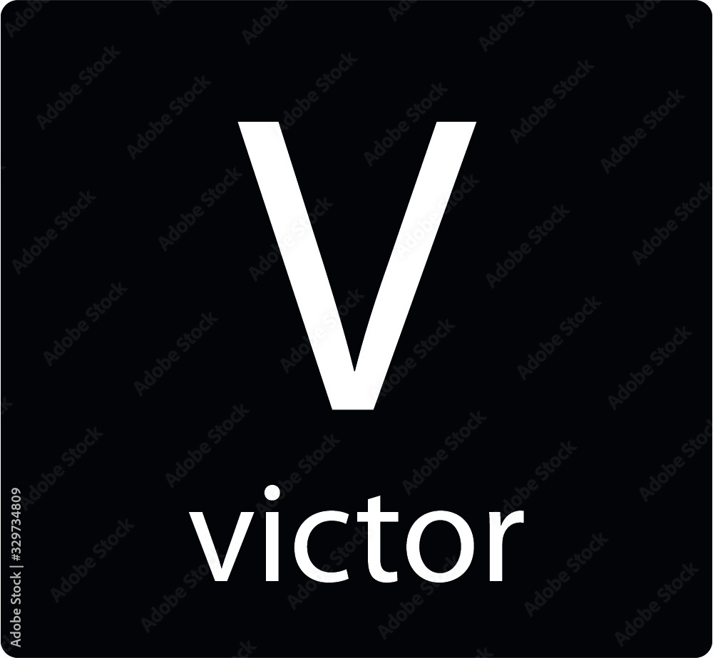Army Phonetic Alphabet Letter Victor Stock Vector | Adobe Stock