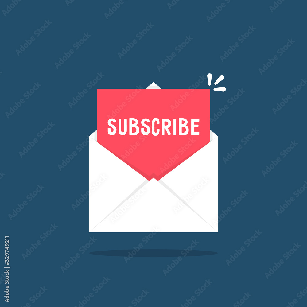 white letter with subscribe newsletter Stock Vector | Adobe Stock
