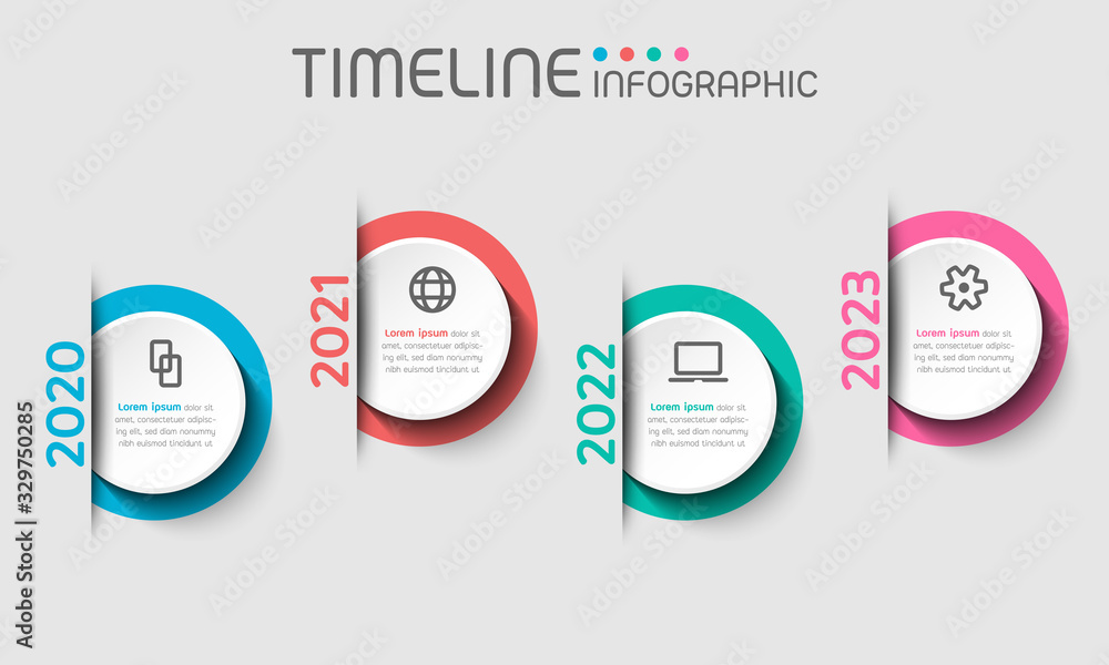 Geometric shape elements with steps,road map,options,milestone ...