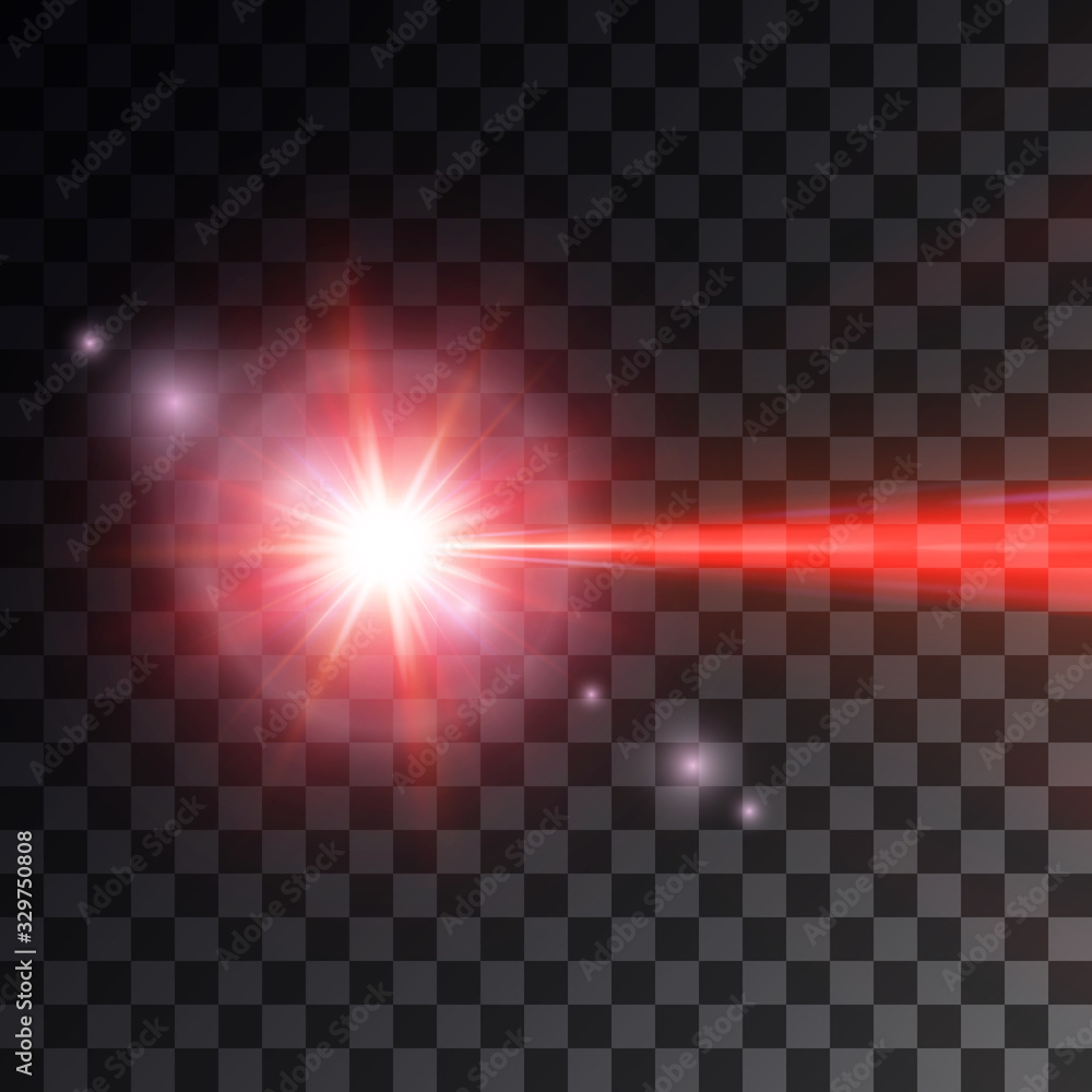 red laser beam. vector illustration Stock Vector | Adobe Stock