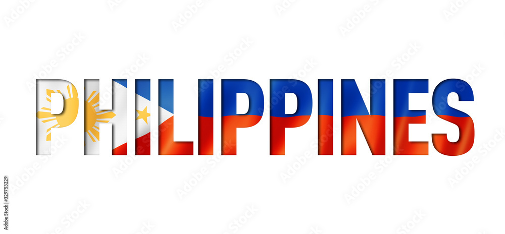 Philippines flag text font Stock Illustration | Adobe Stock