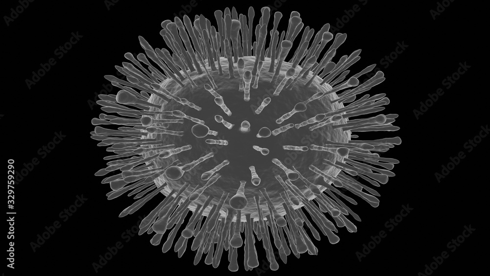 3d Model of Coronavirus Covid-19 high coronal density white color with ...