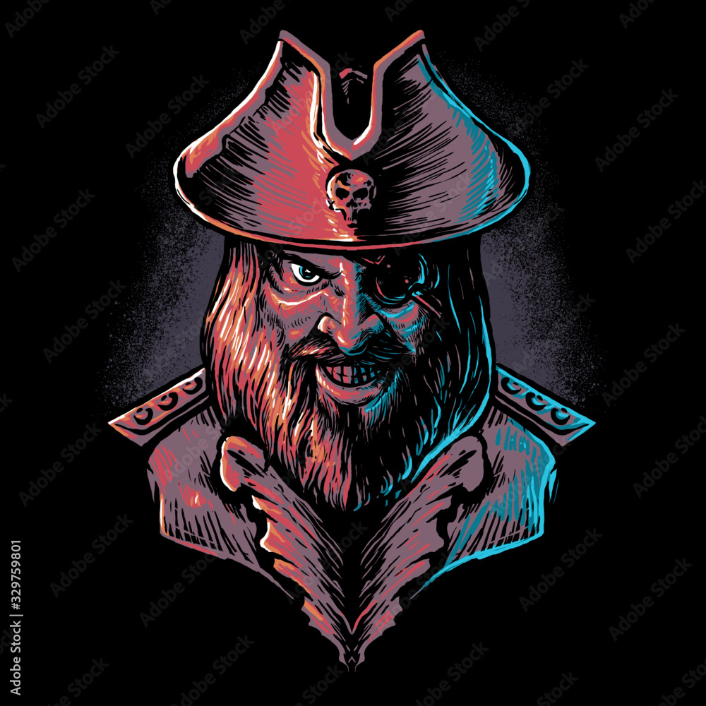 Pirate head vector illustration Stock Vector | Adobe Stock