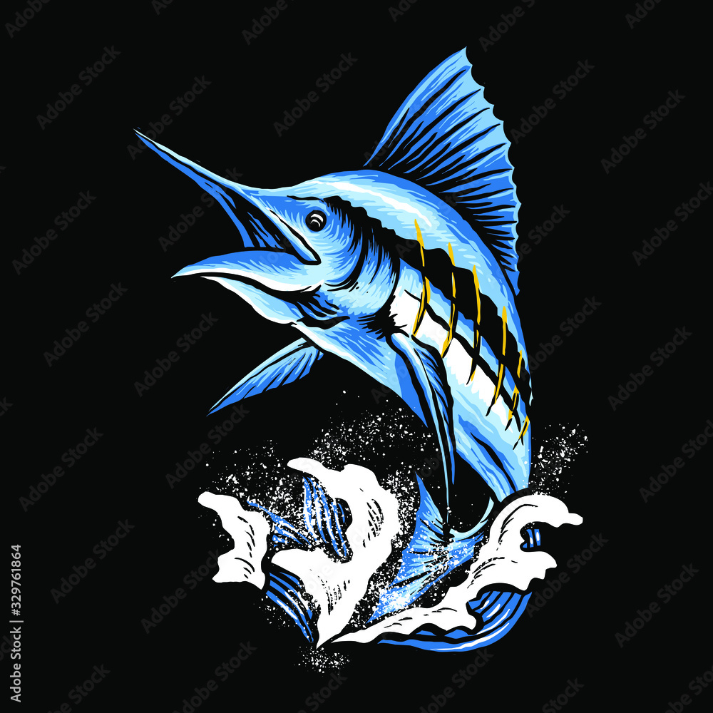 Marlin fish art vector illustration Stock Vector | Adobe Stock