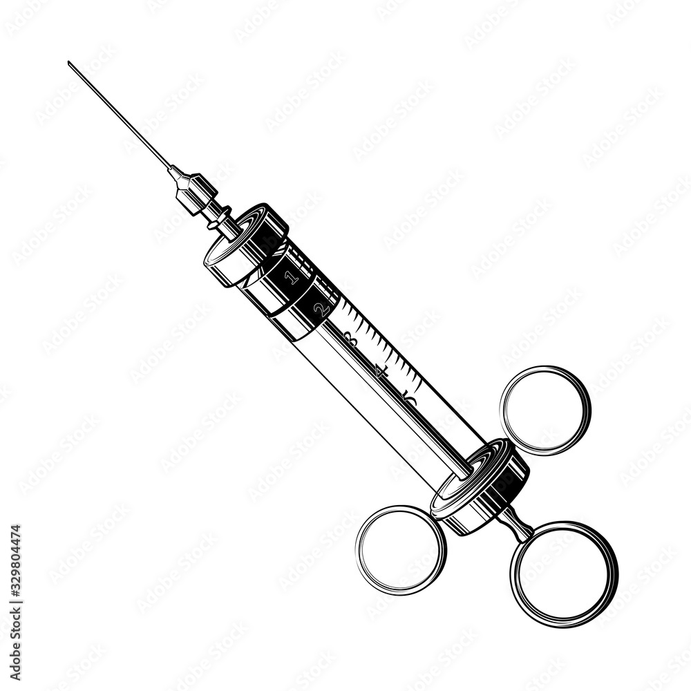 Vintage syringe with rings Stock Vector | Adobe Stock